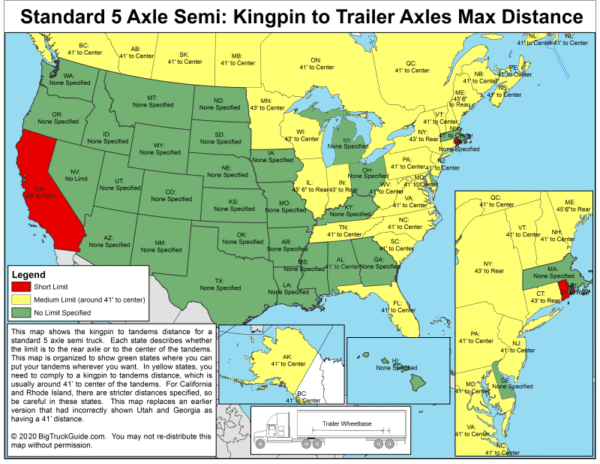 Bridge Law – Standard 5 Axle Semi: Kingpin to Trailer Axles Max ...